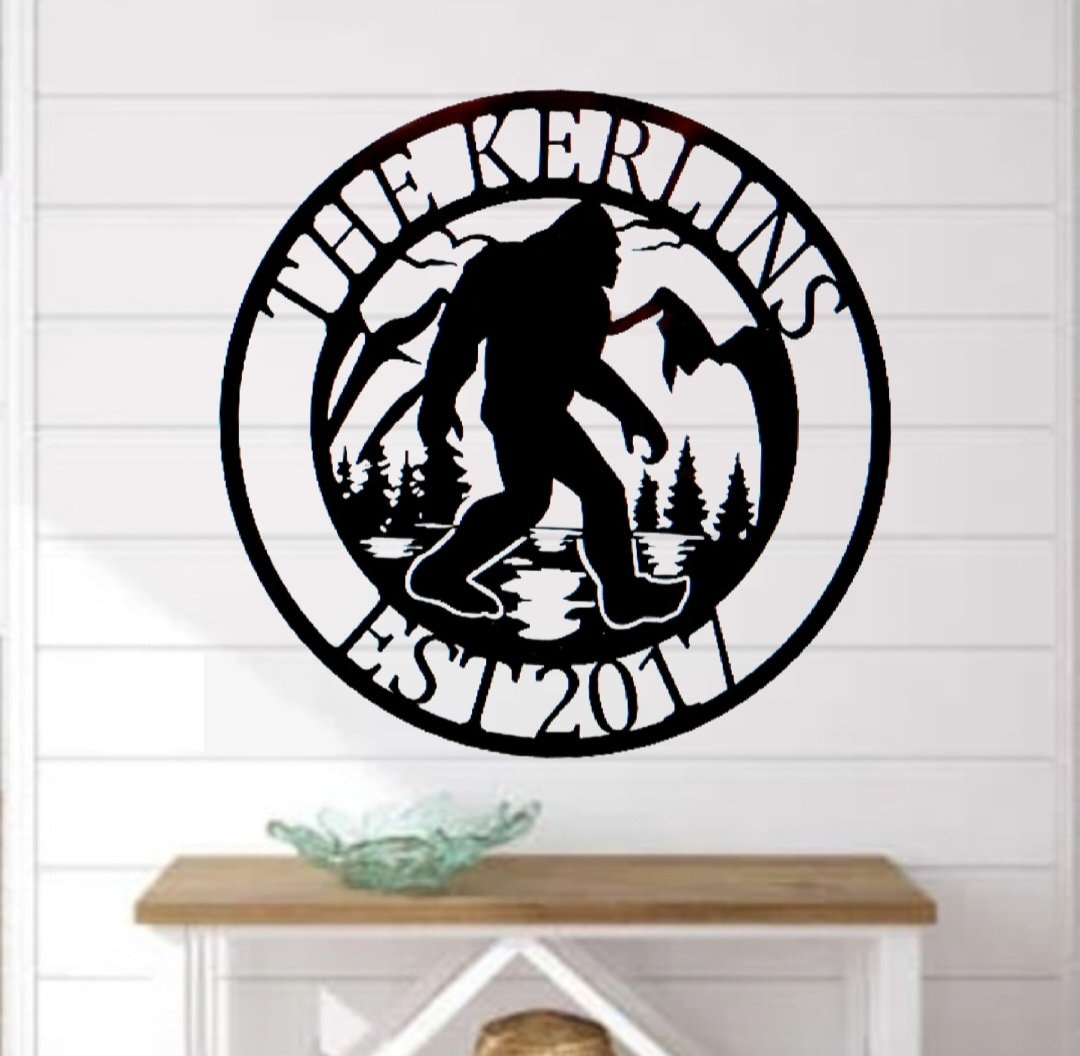 Personalized Bigfoot Sign | Big Foot Last Name Sign | Sasquatch Family ...