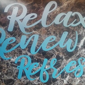 Relax Refresh Renew Signs Relax Bath Sign Bathroom Decor Set of 3 Bath ...