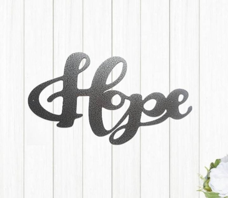 Hope Metal Sign Love Sign Hope Metal Word Cursive Hope | Etsy