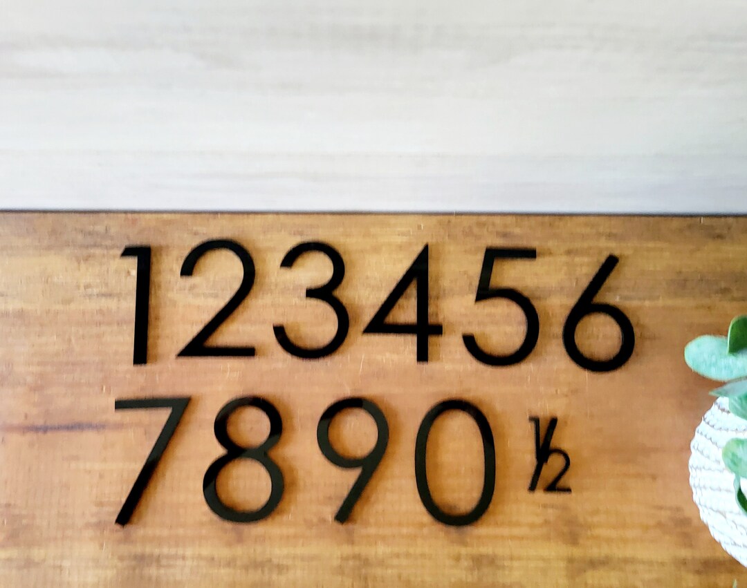 2 Inch Art Deco House or Mailbox Post Numbers Letters 2 Black Acrylic ...