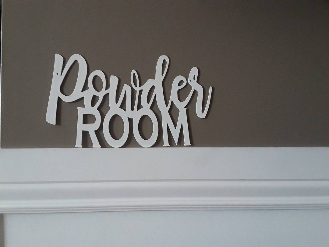 Powder Room Sign Metal Powder Room Sign Bathroom Decor Restroom Decor ...