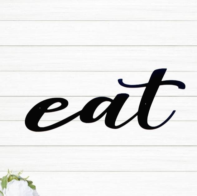 Eat Metal Sign Dining Room Decor Cursive Metal Word Kitchen - Etsy