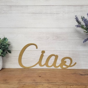 Ciao Sign | Ciao Entryway Sign | Hello Cursive Metal Word Weatherproof ...