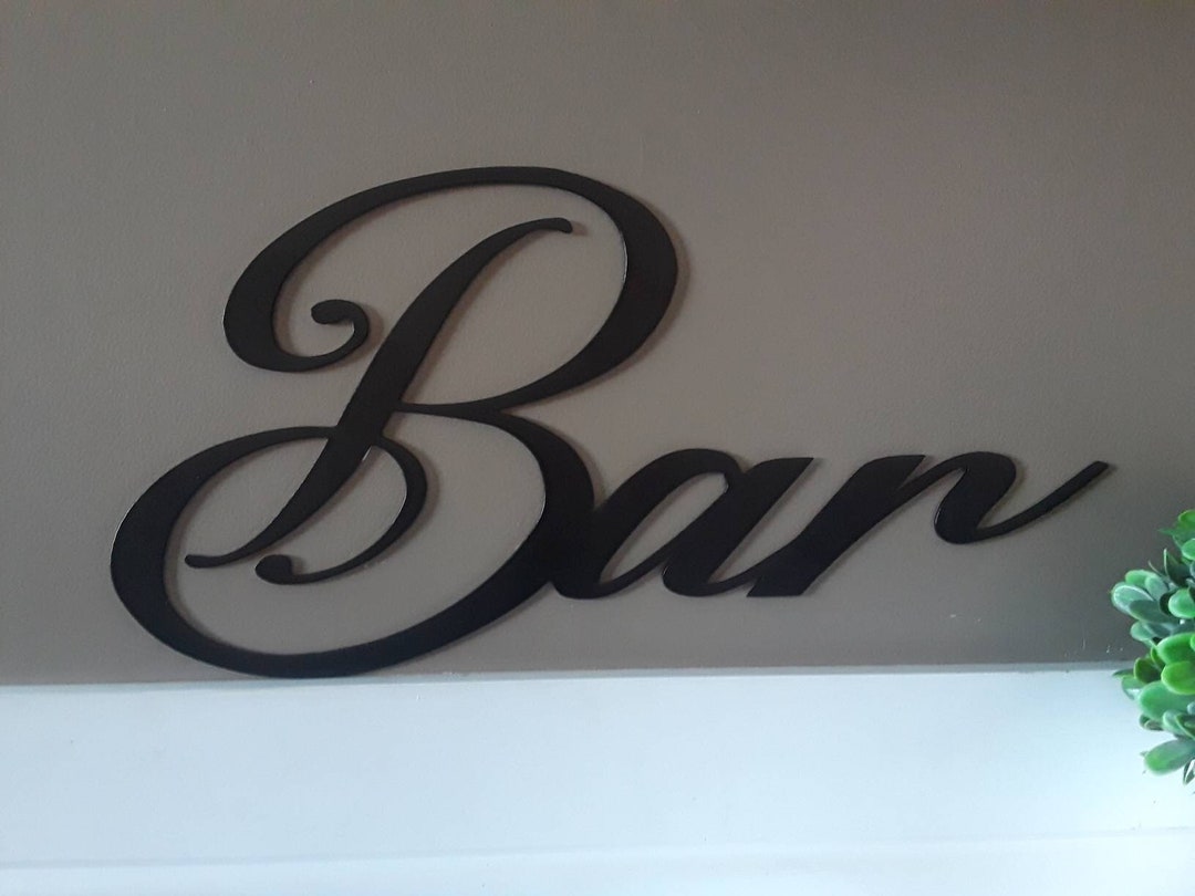 Bar Sign | Cursive Bar Sign | Metal Cursive Bar Sign | Bar Script Word ...