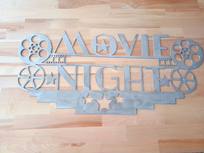 Movie Night Sign Metal Movie Night Sign Home Theater Sign | Etsy