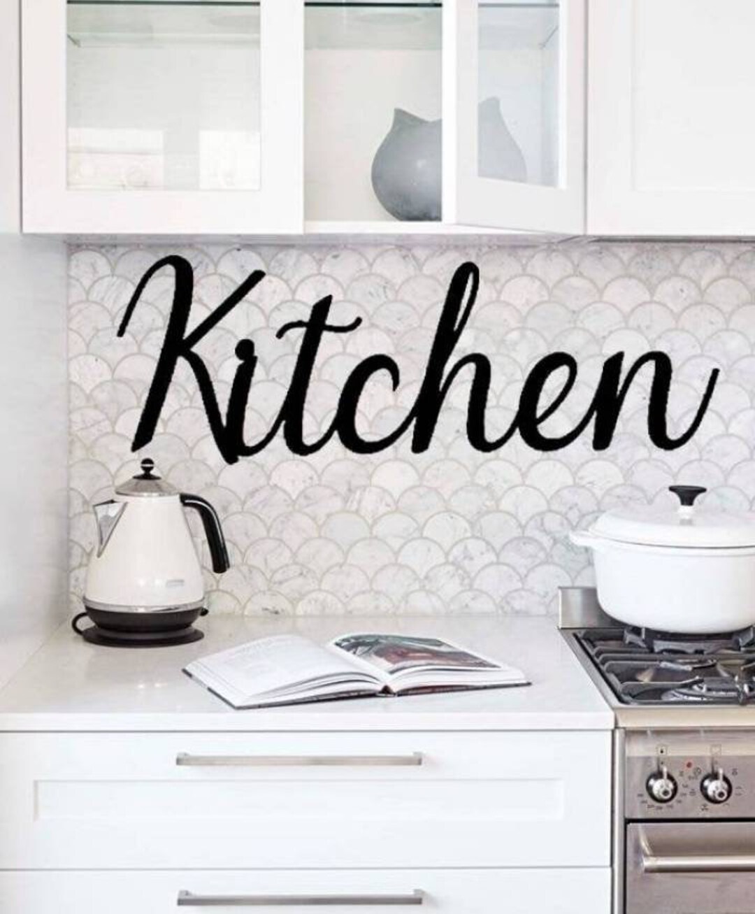 Kitchen Sign Cursive Kitchen Wood Sign Farmhouse Style Home Decor ...