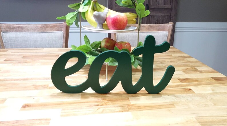 Free Standing Eat Sign Cursive Eat Sign Wood Eat Sign | Etsy