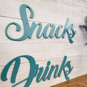 Drinks & Snacks Sign | Drink Bar Sign | Snack Bar Sign | Cursive Wine ...