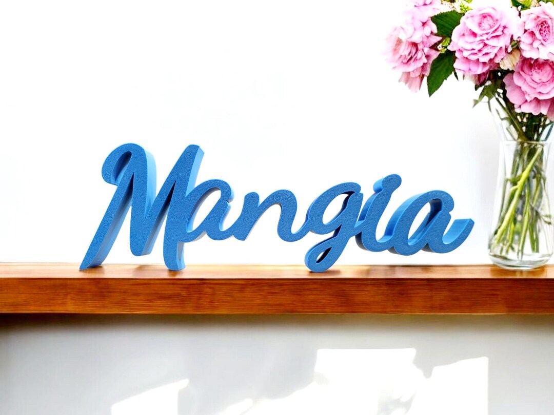 Freestanding Mangia Sign | Italian Mangia Sign | Thick Eat Sign ...