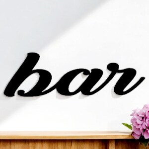 Bar Sign | Cursive Bar Sign | Metal Cursive Bar Sign | Bar Script Word ...