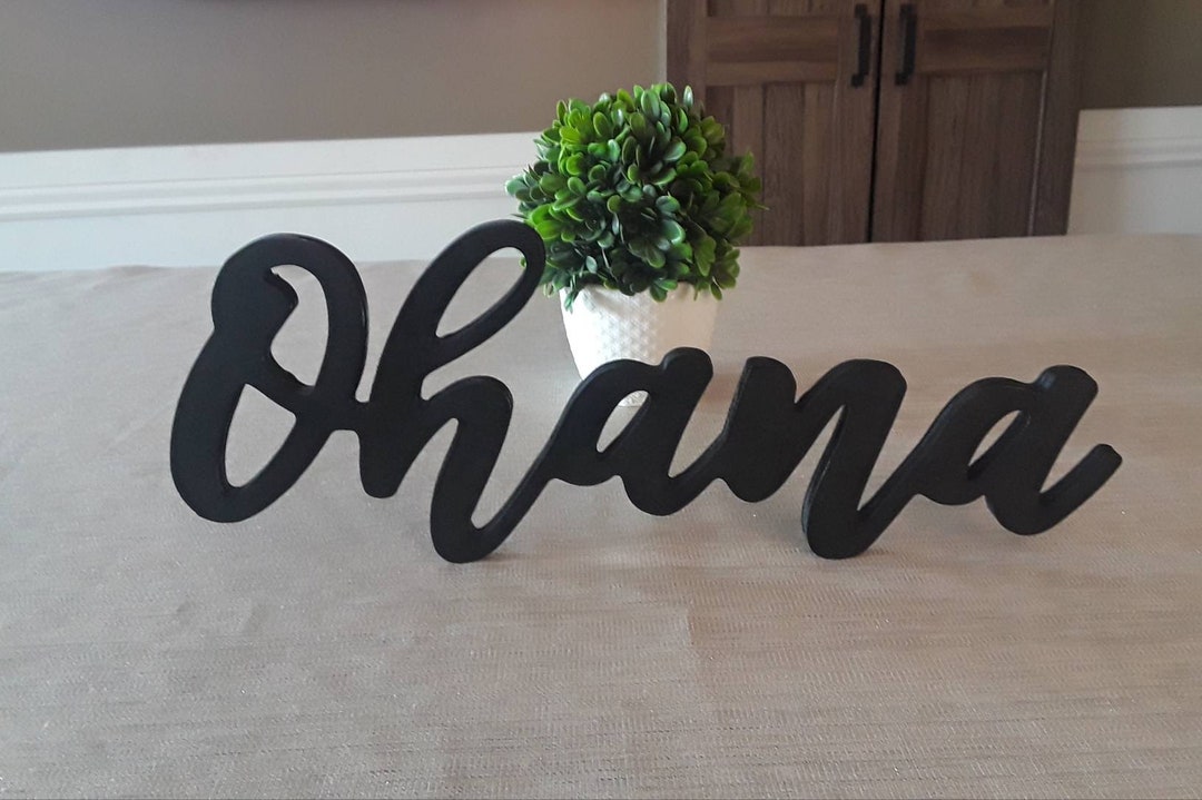 Freestanding Ohana Sign Wood Ohana Sign Hawaiian Decor Script Ohana ...