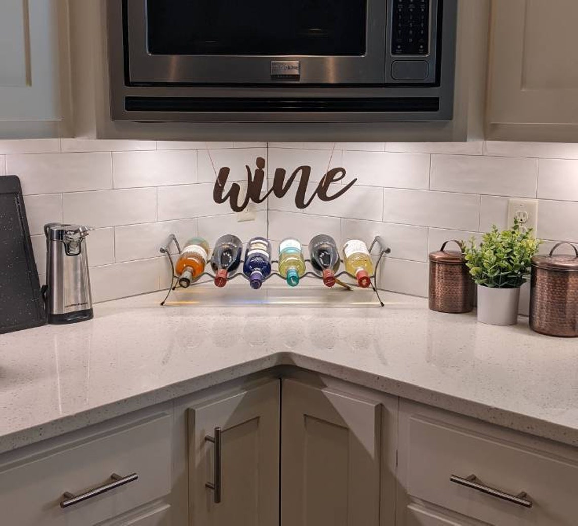 Wine Sign Metal Wine Sign Cursive Wine Sign Kitchen - Etsy