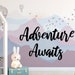 Adventure Awaits Metal Sign | World Traveler Home Decor | Cursive Metal ...