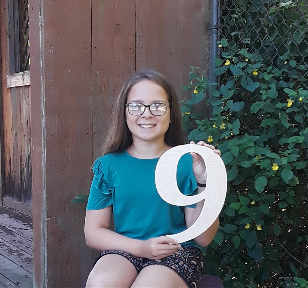 Ninth Birthday Sign 9 Year Old Photo Prop Nine Wood Sign 9th Birthday ...