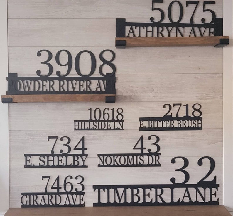 Custom Address Sign Modern House Numbers Street Name Sign - Etsy