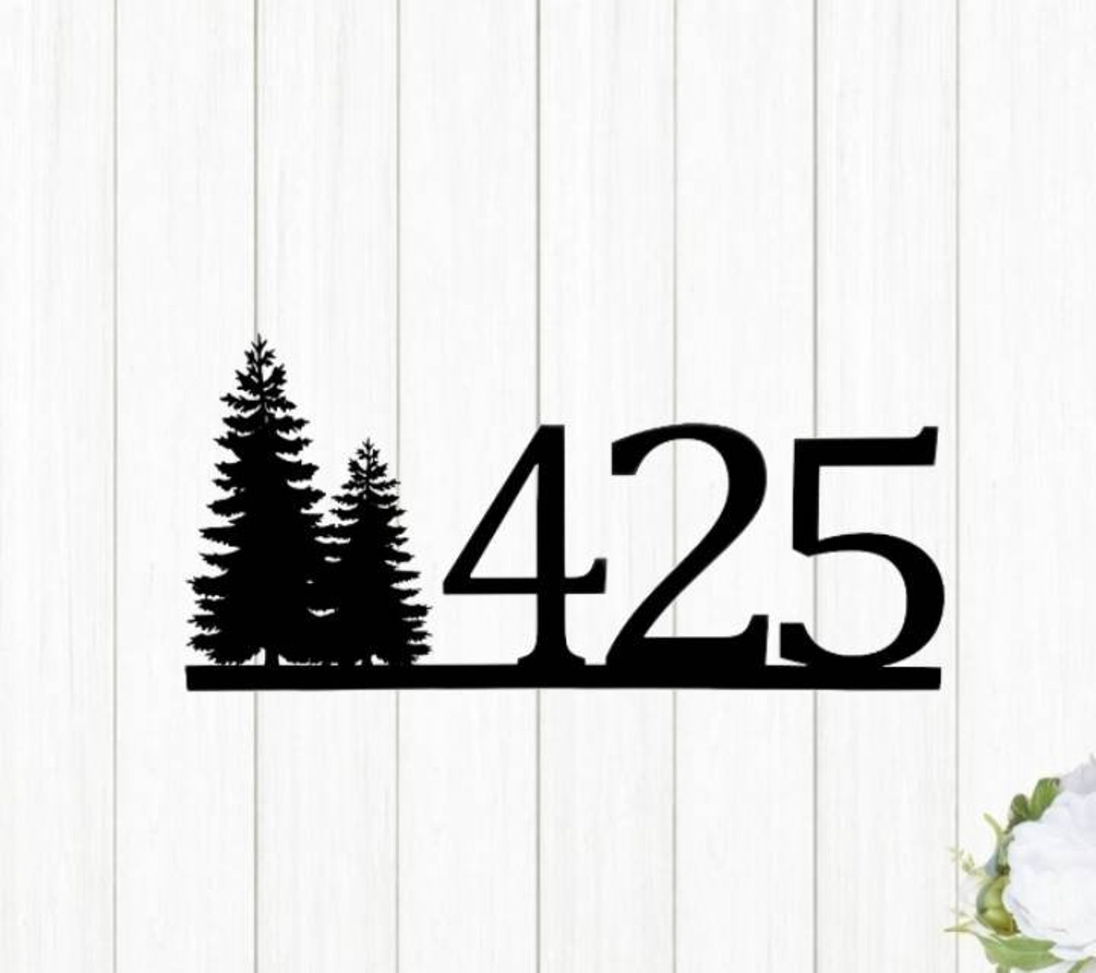 Rustic Address Sign Pine Tree Sign House Numbers Metal - Etsy