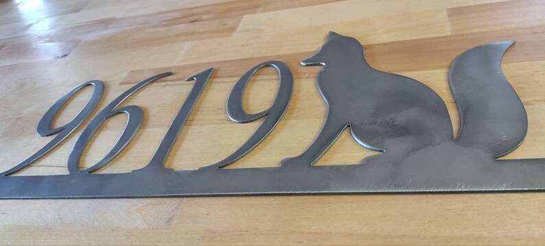 Custom Fox Address Sign Modern Fix House Numbers Sign - Etsy
