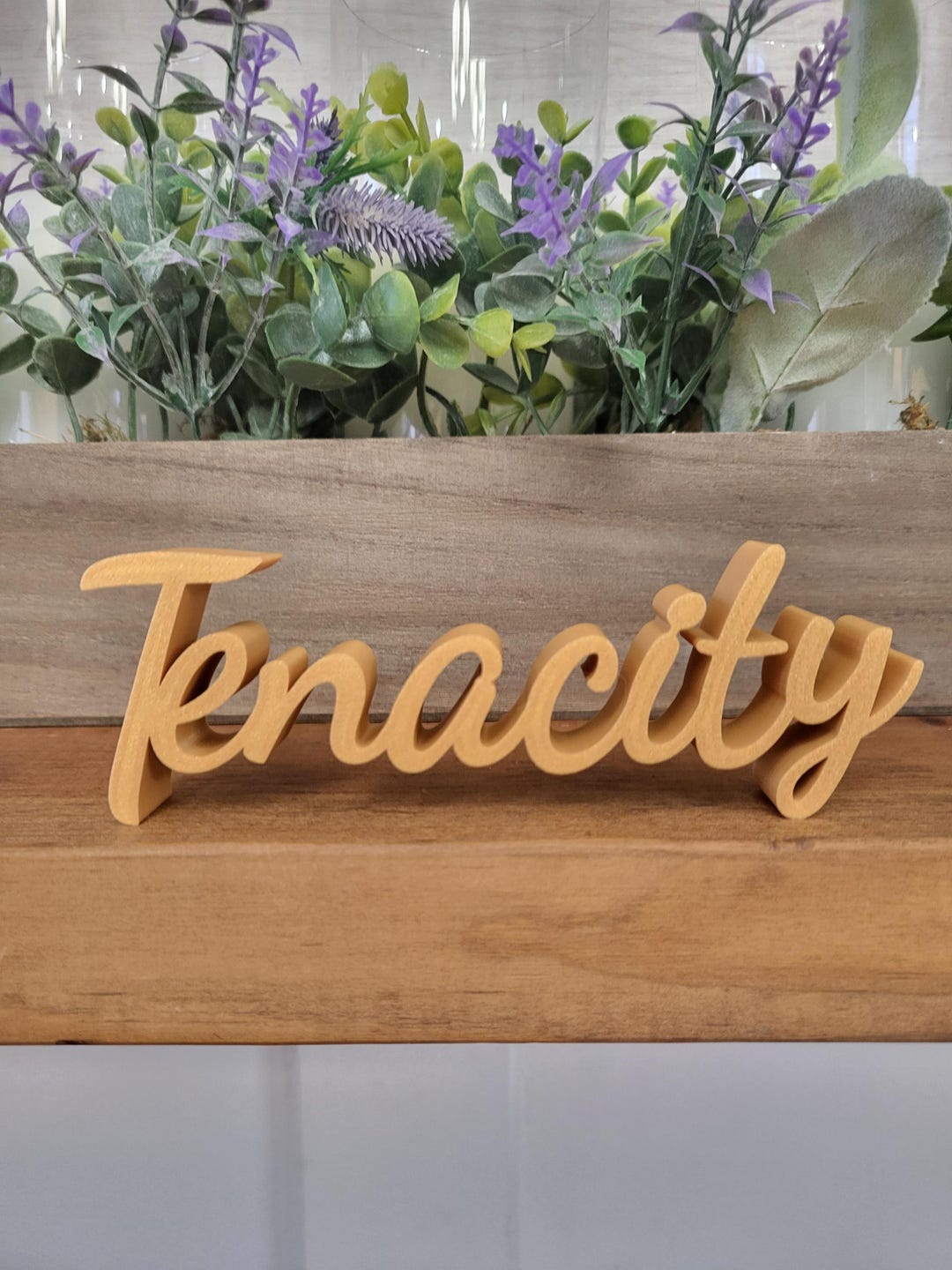 Freestanding Tenacity Sign: Motivational Desk Decor - Etsy