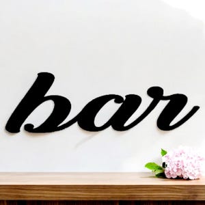 Bar Sign | Cursive Bar Sign | Metal Cursive Bar Sign | Bar Script Word ...