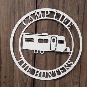 Camp Life Sign Personalized Camp Life Sign Camping Door Hanger Family ...