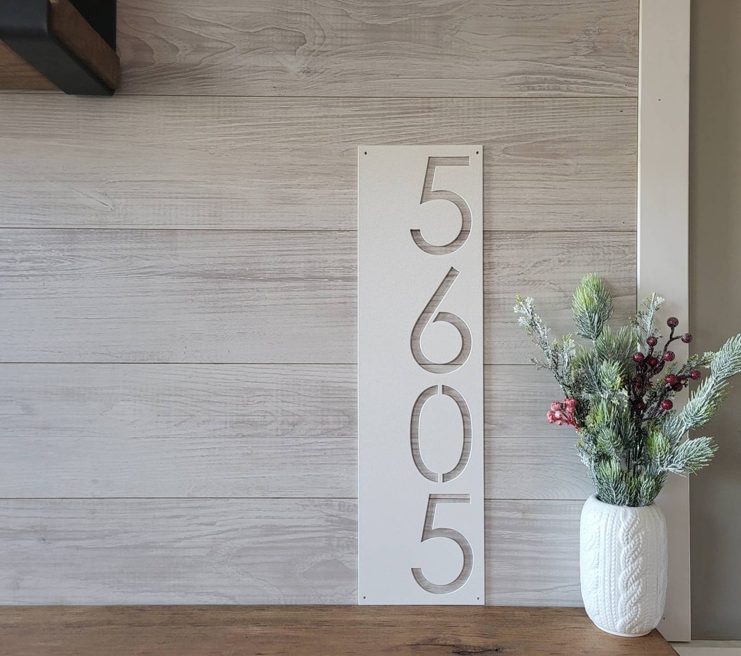 Modern Address Plaque Metal Address Sign Vertical Address Sign Modern ...