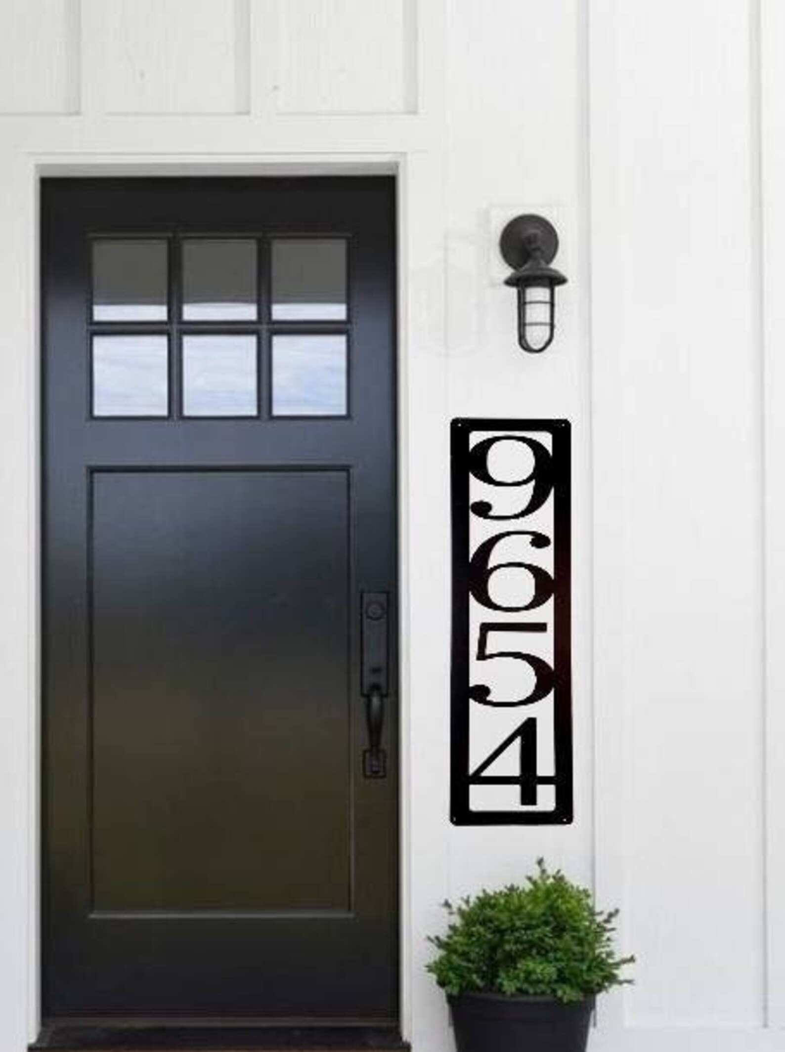 Vertical Metal House Number Sign | Industrial Address Plaque - Etsy