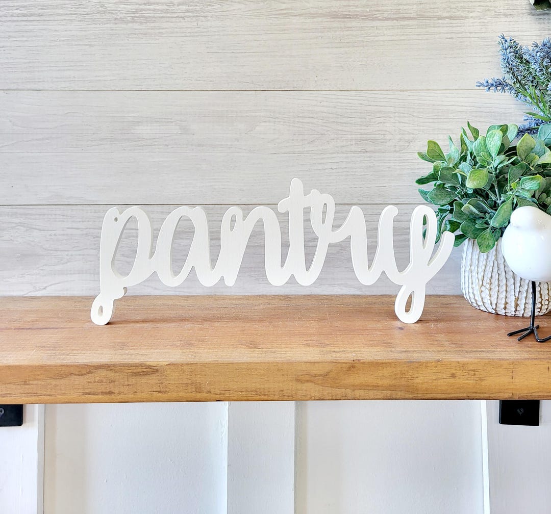 Free Standing Pantry Sign | Cursive Pantry Sign | Wood Pamtry Sign ...