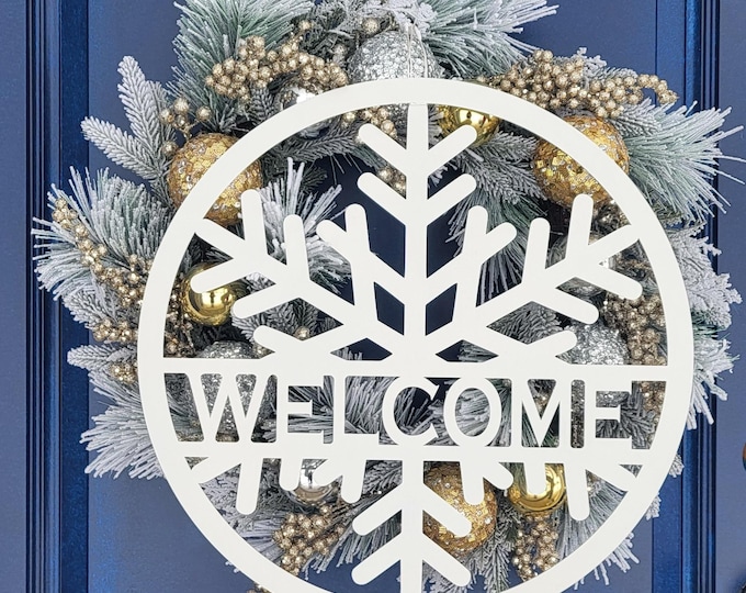 Winter Door Hanger | Winter Wreath | Snowflake Wreath | Winter Sign ...