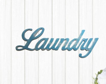 Wood Laundry Room Sign Cursive Laundry Sign Script Laundry | Etsy