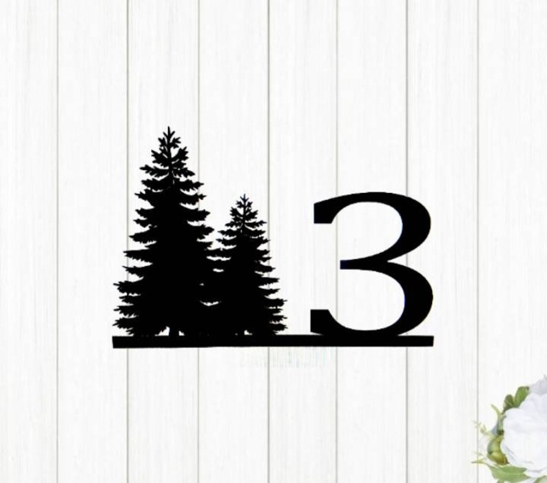 Rustic Address Sign Pine Tree Sign House Numbers Metal - Etsy