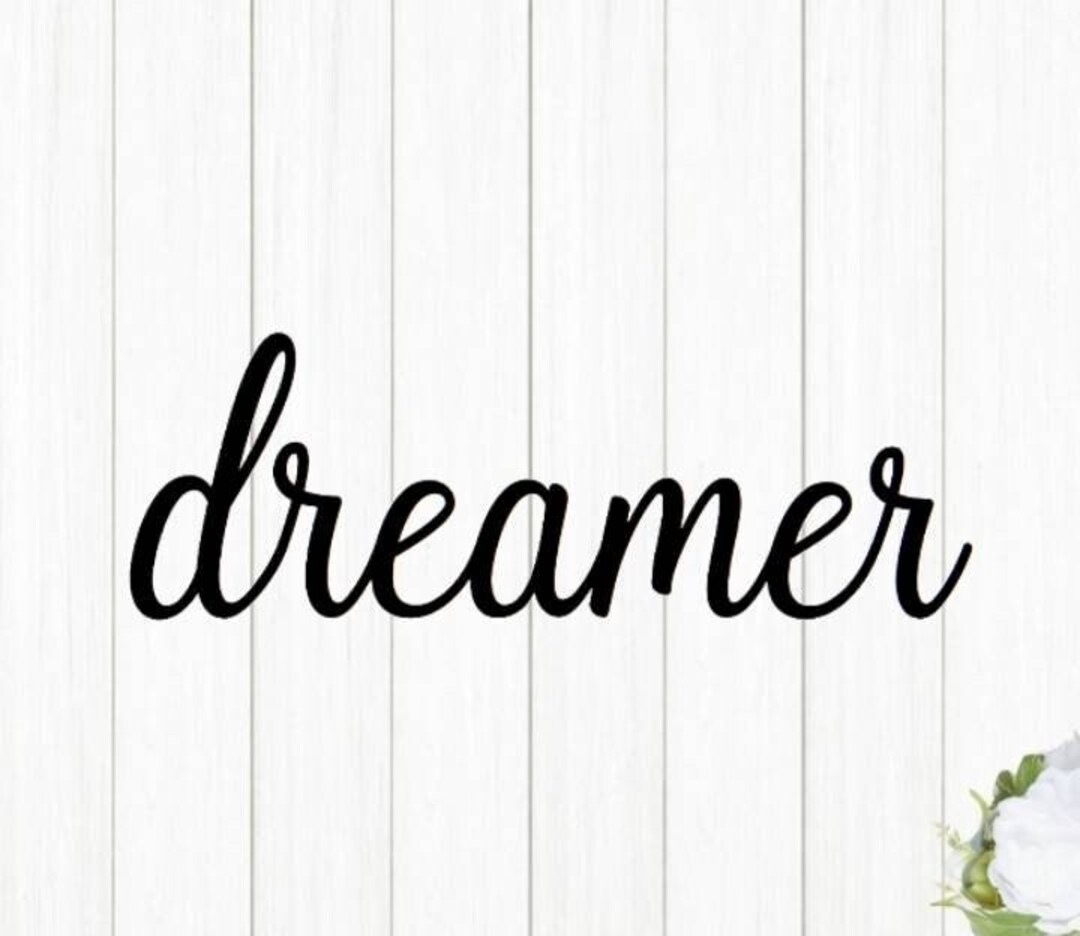 Dreamer Sign Metal Dreamer Sign World Traveler Home Decor Cursive Metal ...