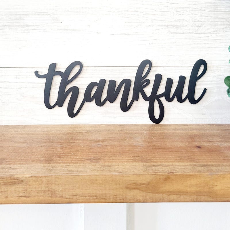 Metal Thankful Sign - Etsy