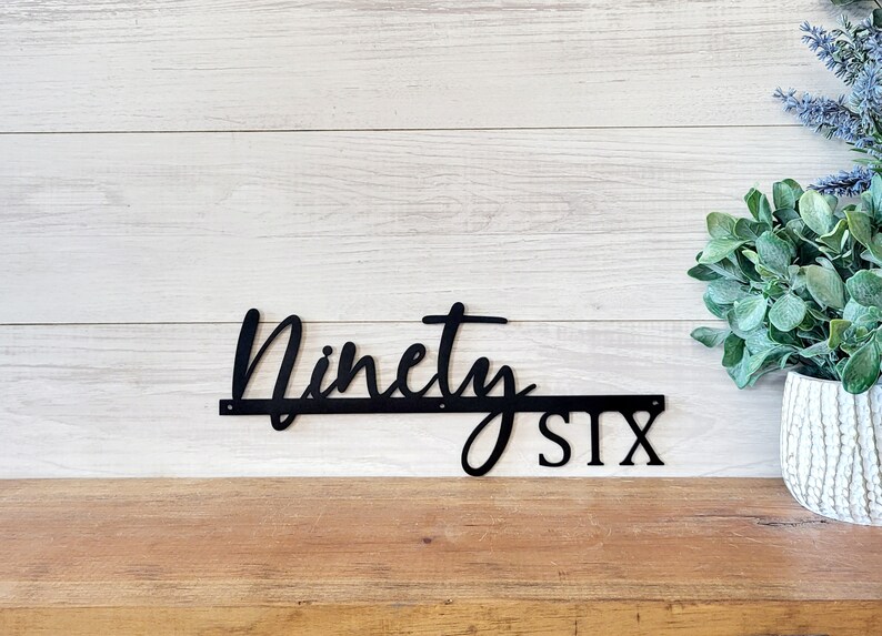 Cursive Address Sign | Modern House Numbers | Street Name Sign | Metal ...