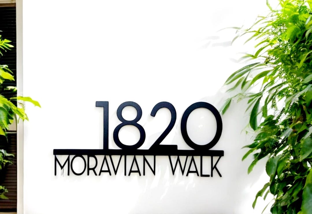 Modern Deco Address Sgn | Modern House Numbers | Horizontal Street Name ...