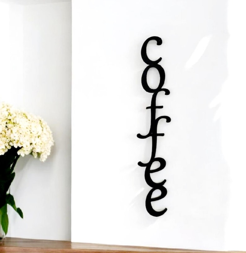 Vertical Coffee Bar Sign | Kitchen Decor | Coffee Metal Art | Metal ...