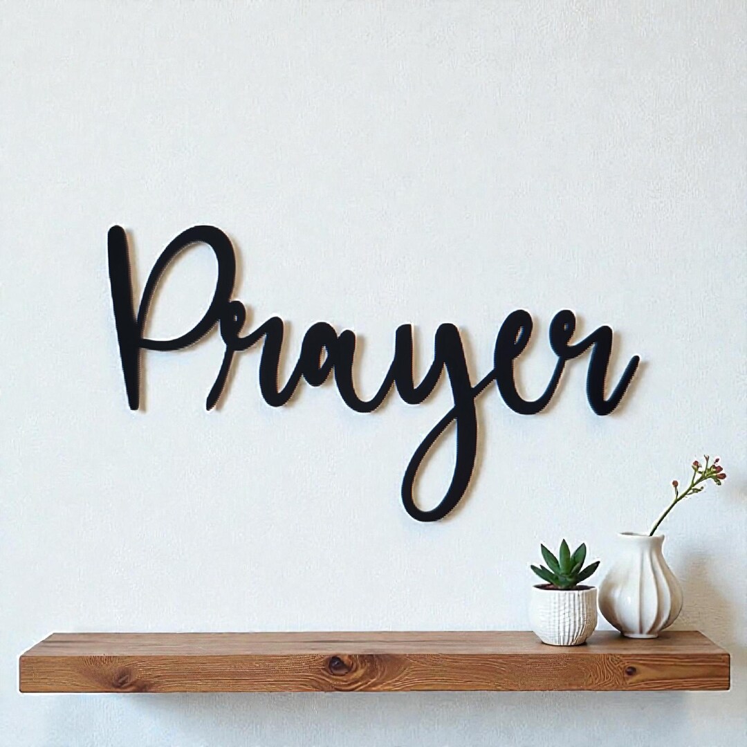 Metal Prayer Sign | Religious Prayer Sign | Cursive Word Praise Sign ...