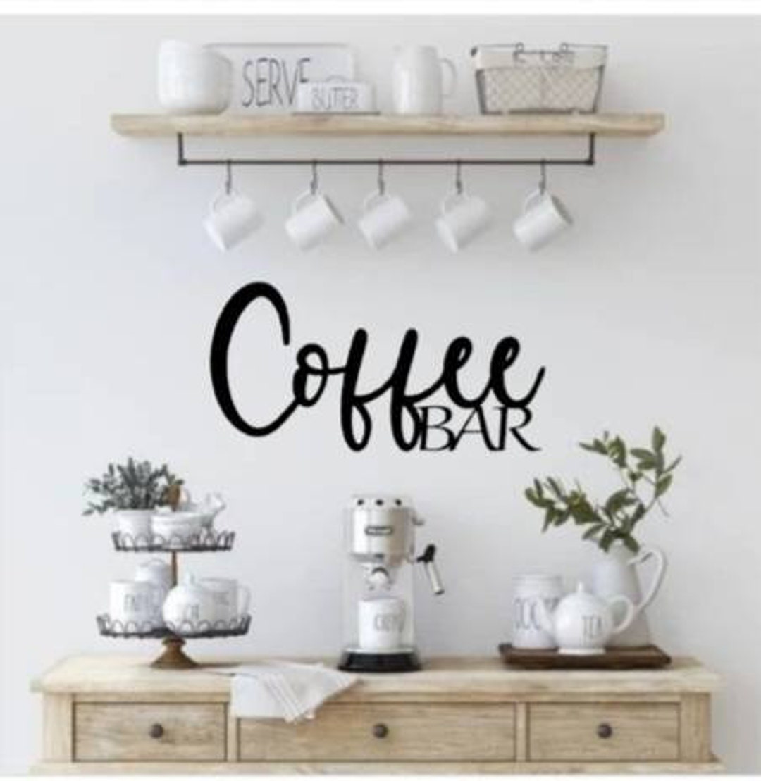 Coffee Bar Sign Kitchen Decor Metal Art Metal Coffee Bar - Etsy