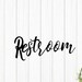 Restroom Sign Metal Restroom Sign Cursive Restroom Sign Script Font ...