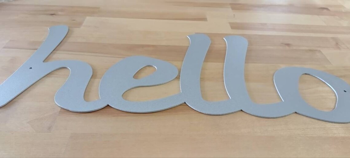 Hello Metal Sign Hello Entryway Sign Hello Cursive Metal - Etsy