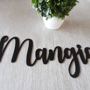 Mangia Sign | Mangia Metal Sign | Italian Kitchen Decor | Eat Sign ...