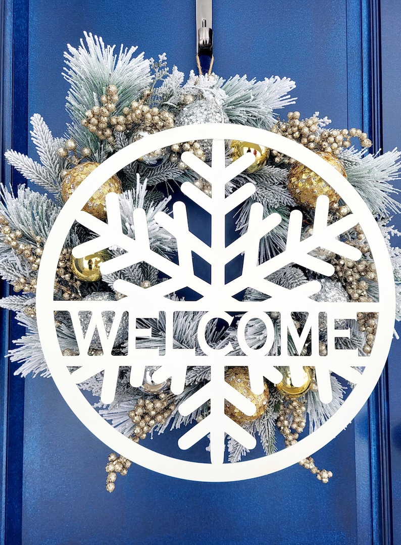 Personalized Metal Snowflake Welcome Sign: Winter Door Hanger - Etsy