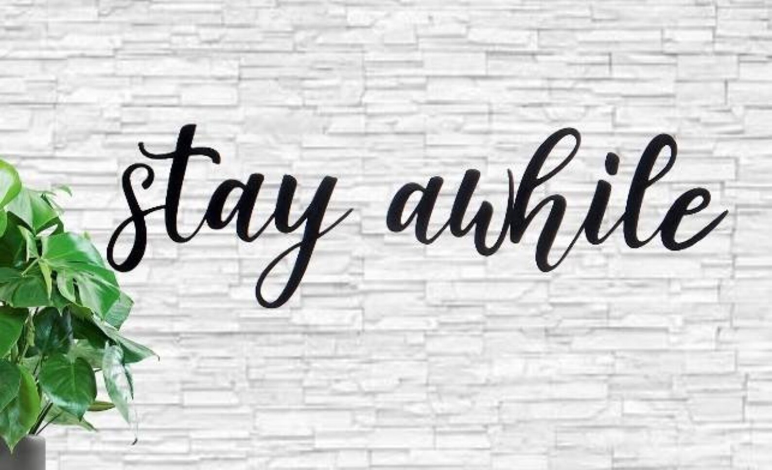 Stay Awhile Sign Metal Stay Awhile Sign Rustic Word Art Sign - Etsy