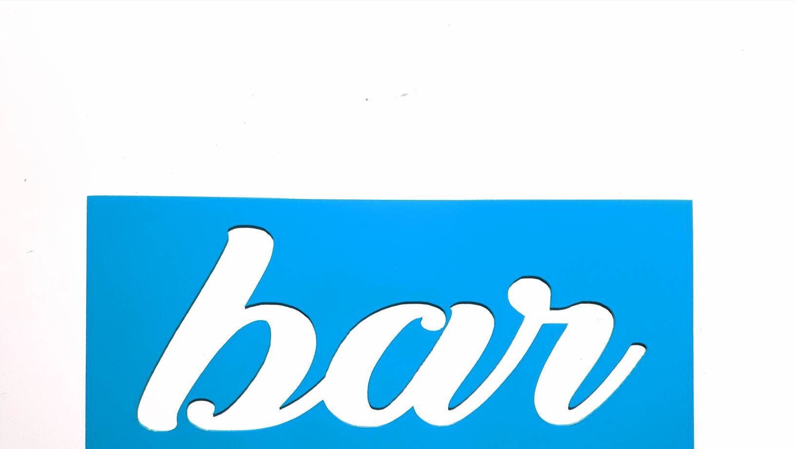 Bar Sign Cursive Bar Sign Metal Cursive Bar Sign Bar | Etsy