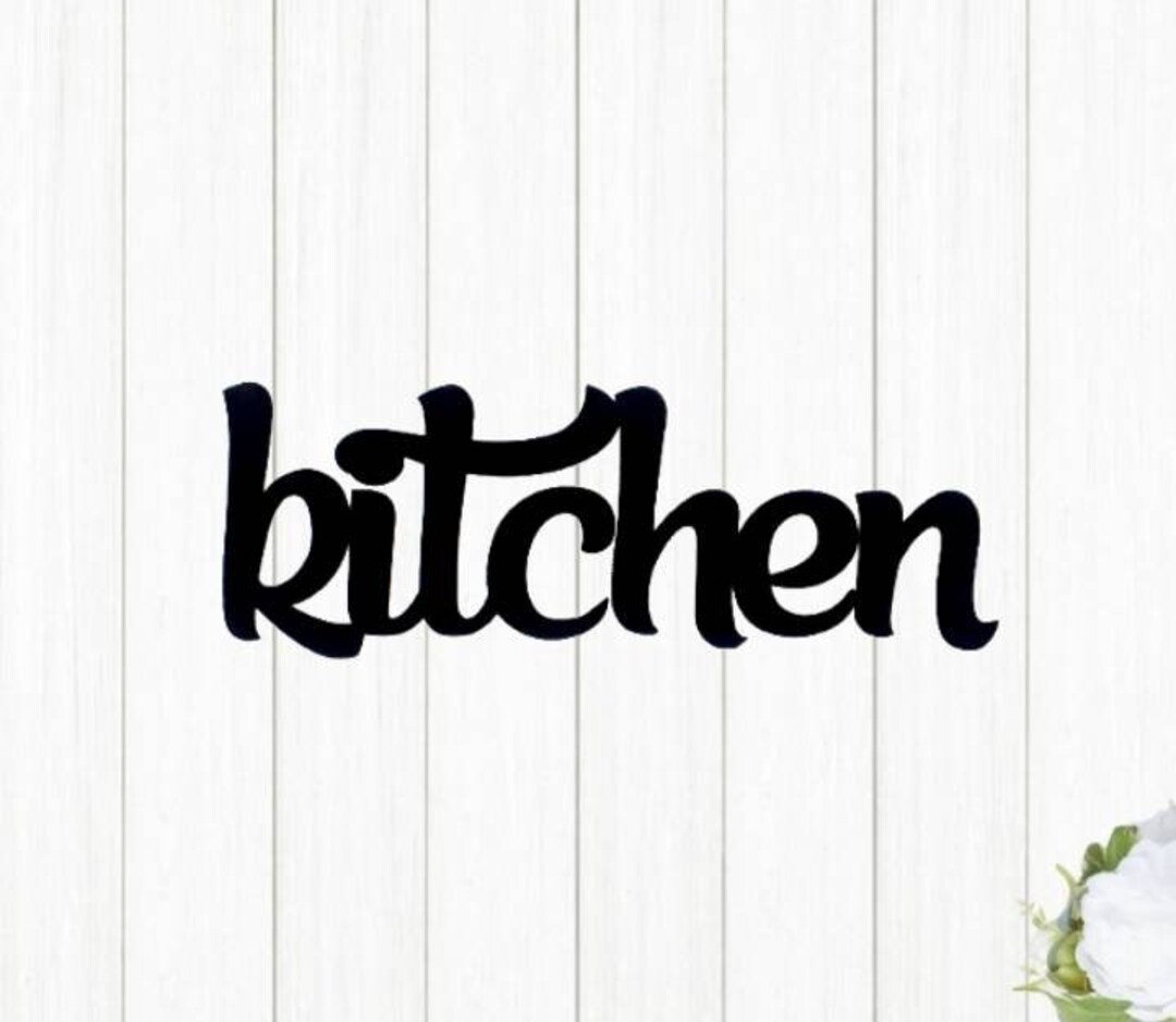 Kitchen Sign Kitchen Cursive Word Sign Farmhouse Style Home Decor Wood ...
