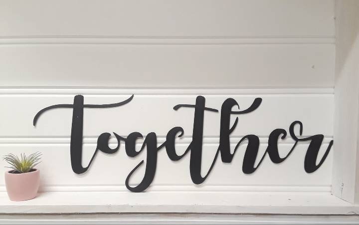 Together Sign Cursive Together Sign Metal Together Sign - Etsy UK