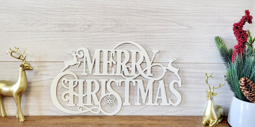 Merry Christmas Metal Sign, Holiday Wall Art Decor, Christmas ...