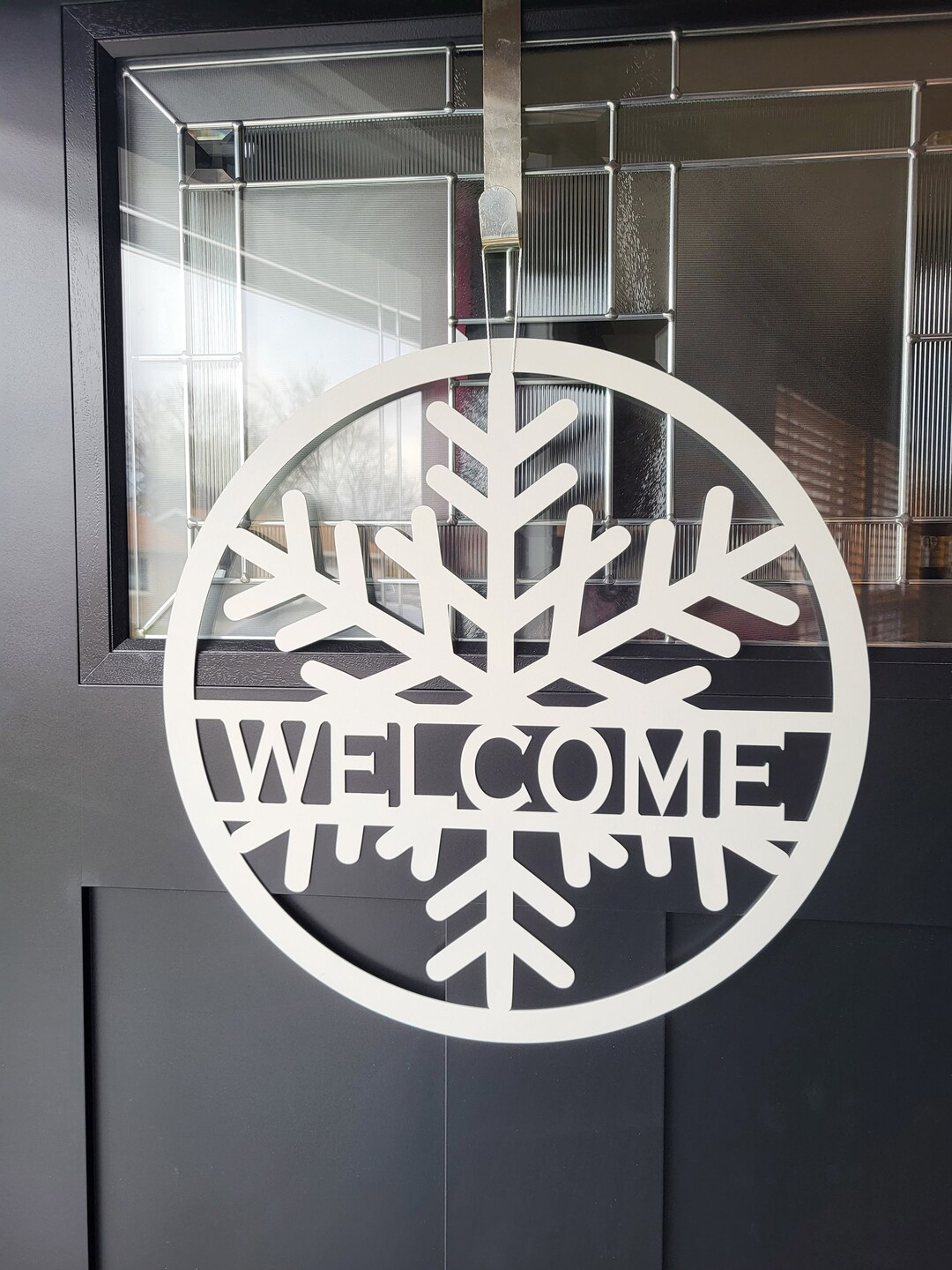 Snowflake Welcome Sign Personalized Winter Door Hanger Family Name Sign ...