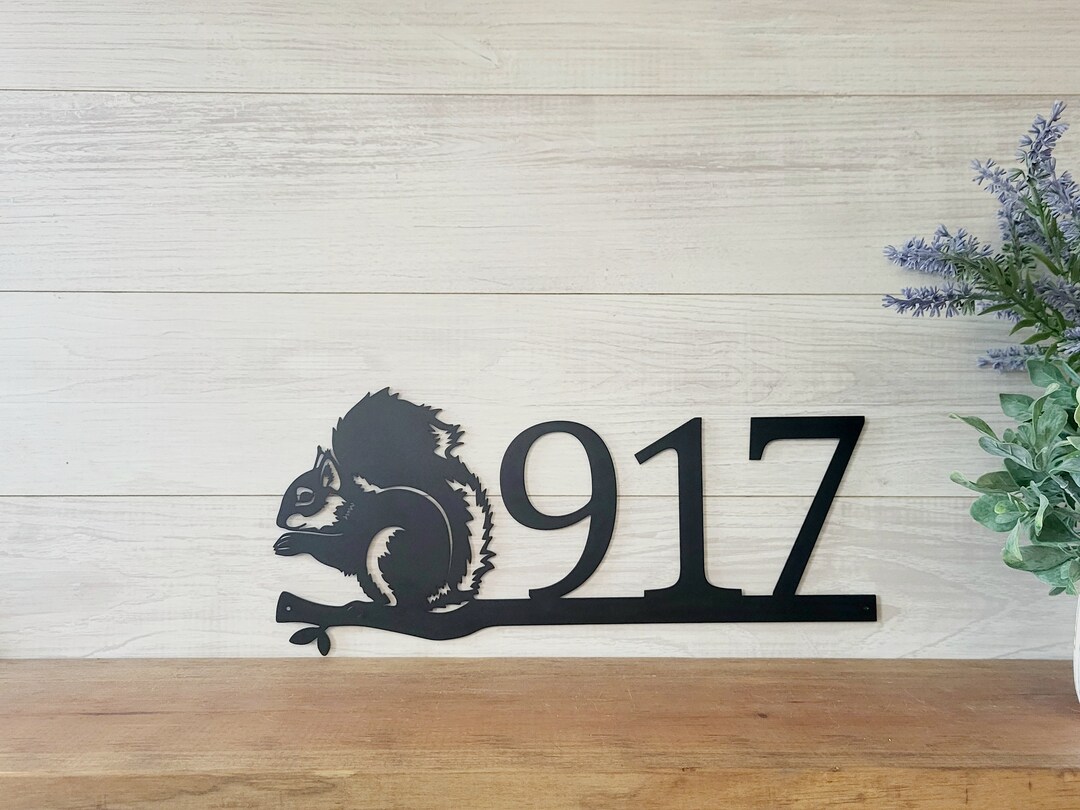 Squirrel Address Sign | Horizontal Squirrel Address Sign | Squirrel ...