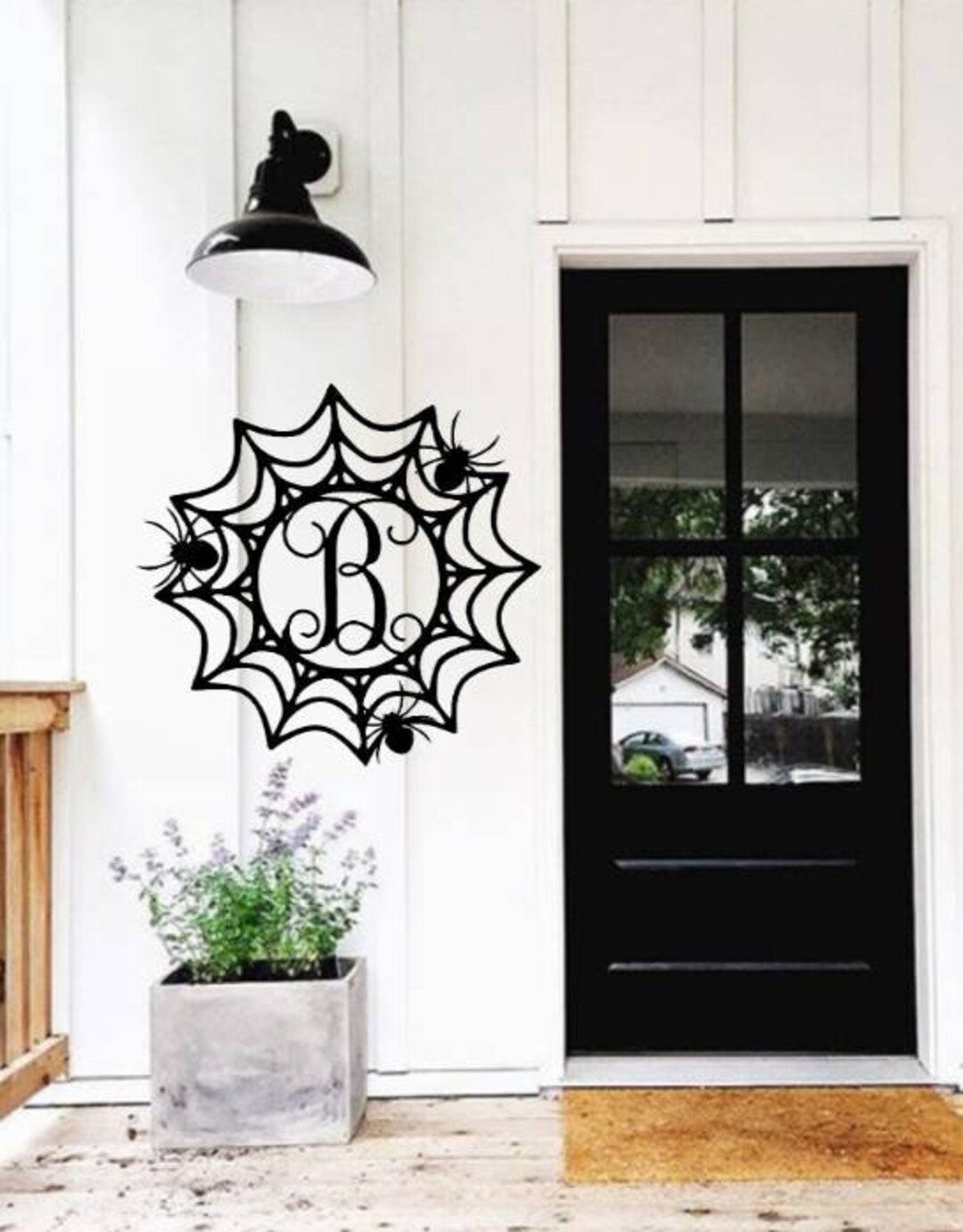Monogram Spider Web Door Hanger Personalized Spider Web Sign - Etsy