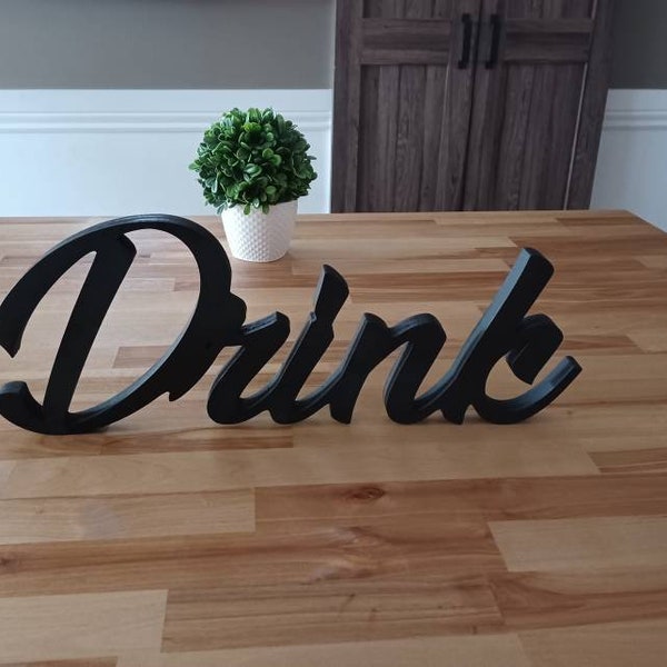 Cursive Drink Sign - Etsy